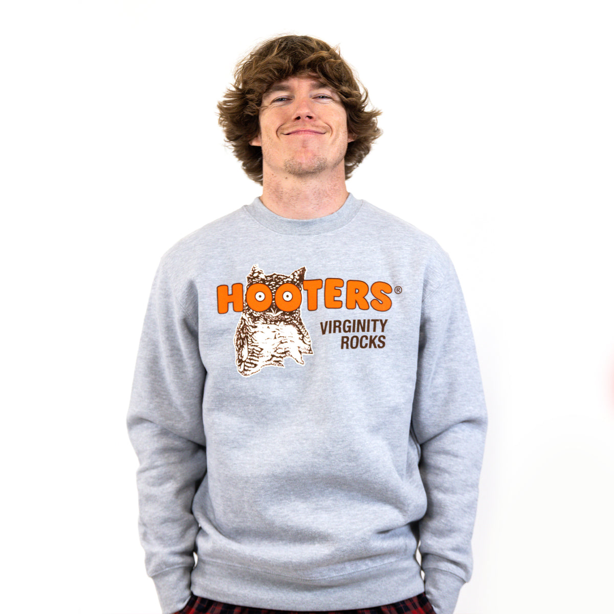 Virginity Rocks x Hooters Grey Crewneck – Danny Duncan